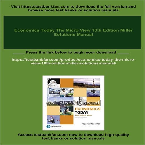Economics Today The Micro View 18th Edition Miller Solutions Manual | PDF