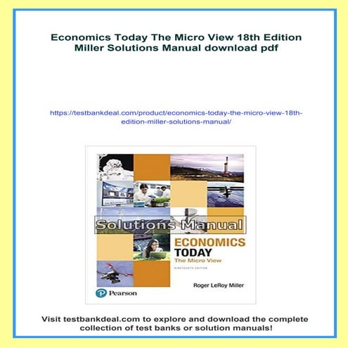 Economics Today The Micro View 18th Edition Miller Solutions Manual | PDF