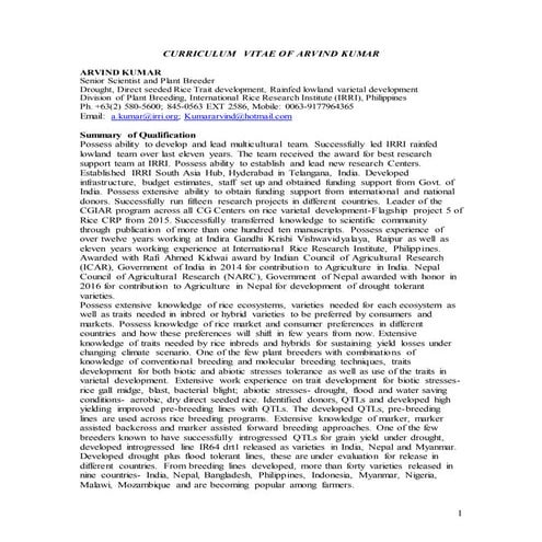 CV Arvind Kumar (2) | DOCX