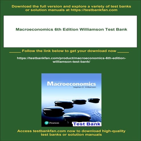 Macroeconomics 6th Edition Williamson Test Bank | PDF