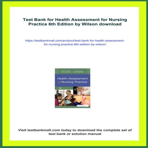 Test Bank for Health Assessment for Nursing Practice 6th Edition by ...