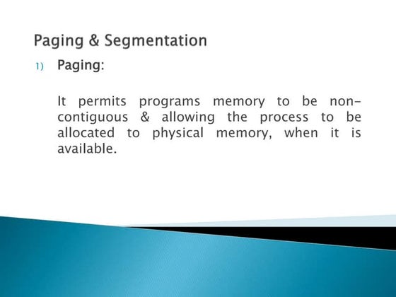 Paging,Segmentation & Segment with Paging | PPT