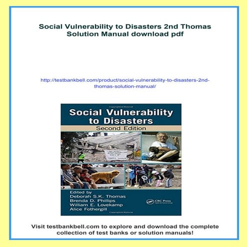 Social Vulnerability to Disasters 2nd Thomas Solution Manual | PDF