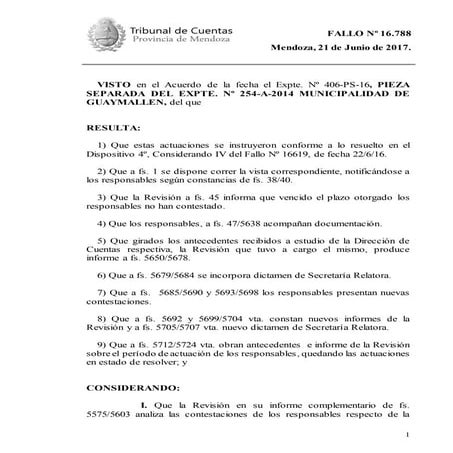 Fallo 16788 del Tribunal de Cuentas | PDF