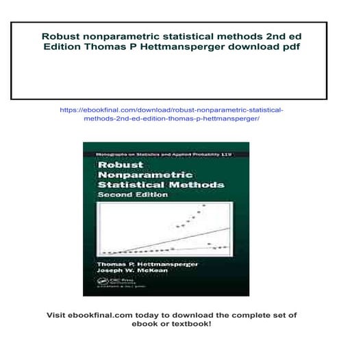 Robust nonparametric statistical methods 2nd ed Edition Thomas P Hettmansperger | PDF