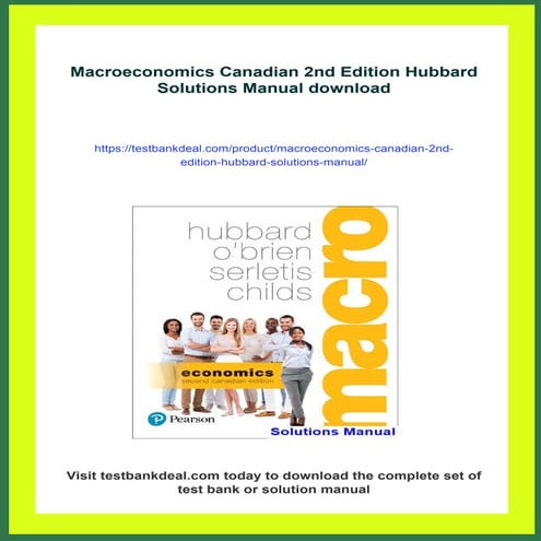 Macroeconomics Canadian 2nd Edition Hubbard Solutions Manual | PDF