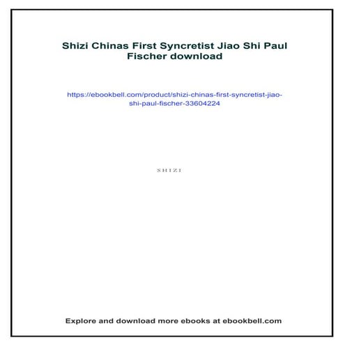 Shizi Chinas First Syncretist Jiao Shi Paul Fischer | PDF