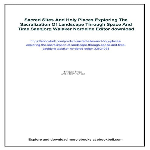 Sacred Sites And Holy Places Exploring The Sacralization Of Landscape ...