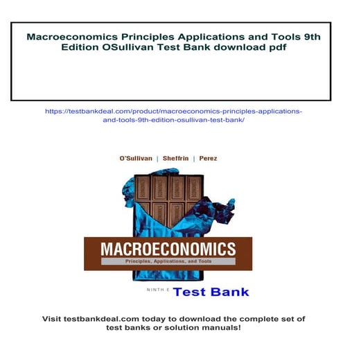 Macroeconomics Principles Applications and Tools 9th Edition OSullivan ...