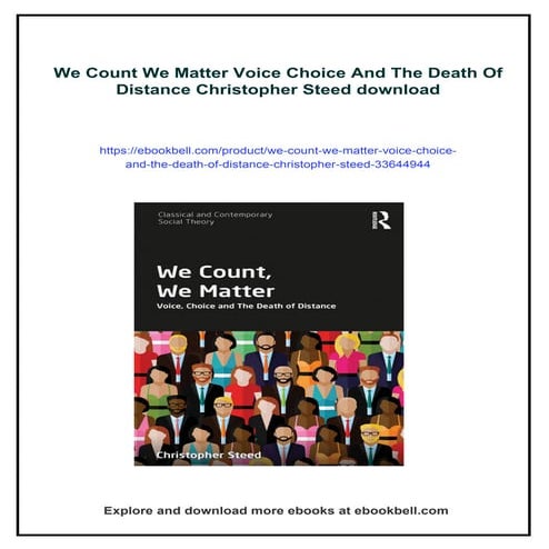 We Count We Matter Voice Choice And The Death Of Distance Christopher ...