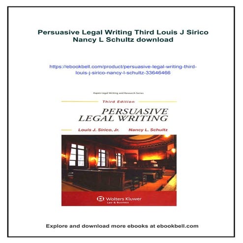 Persuasive Legal Writing Third Louis J Sirico Nancy L Schultz | PDF
