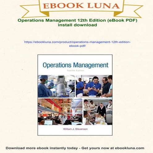 (eBook PDF) Operations Management 12th Edition by William Stevenson | PDF
