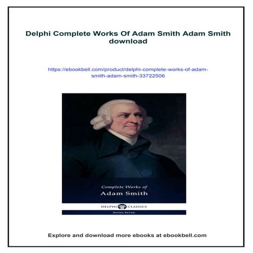 Delphi Complete Works Of Adam Smith Adam Smith | PDF