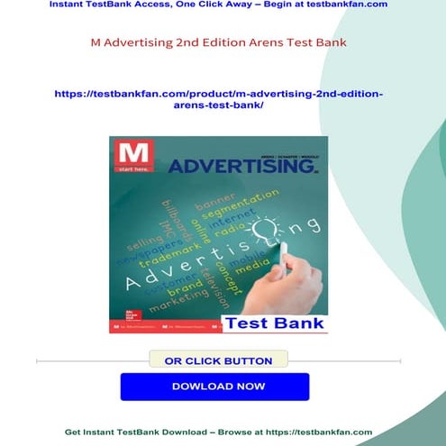 M Advertising 2nd Edition Arens Test Bank | PDF