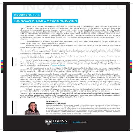 Inova em Foco - Nov/2014 - Um novo olhar - Design Thinking | PDF