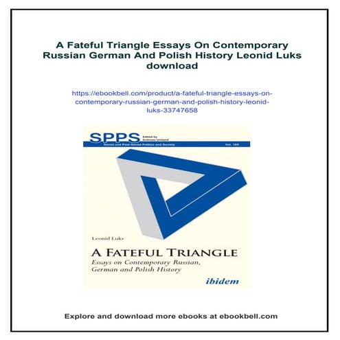 A Fateful Triangle Essays On Contemporary Russian German And Polish ...