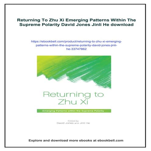 Returning To Zhu Xi Emerging Patterns Within The Supreme Polarity David ...