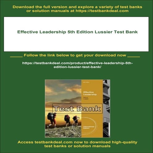 Effective Leadership 5th Edition Lussier Test Bank | PDF