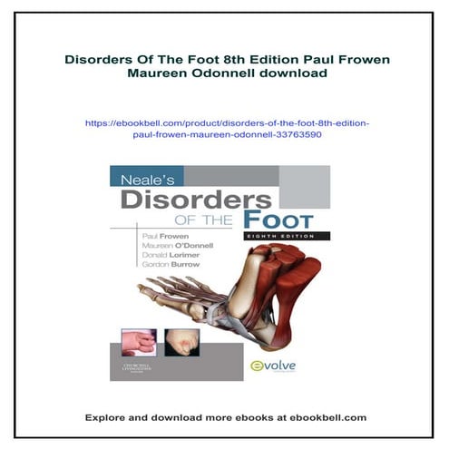 Disorders Of The Foot 8th Edition Paul Frowen Maureen Odonnell | PDF