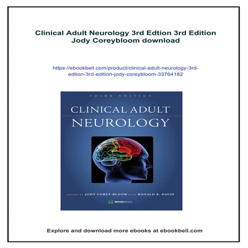 Clinical Adult Neurology 3rd Edtion 3rd Edition Jody Coreybloom | PDF