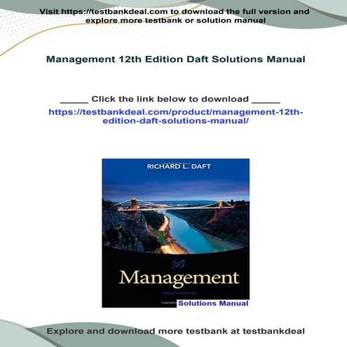 Instant download Management 12th Edition Daft Solutions Manual pdf all chapter | PDF