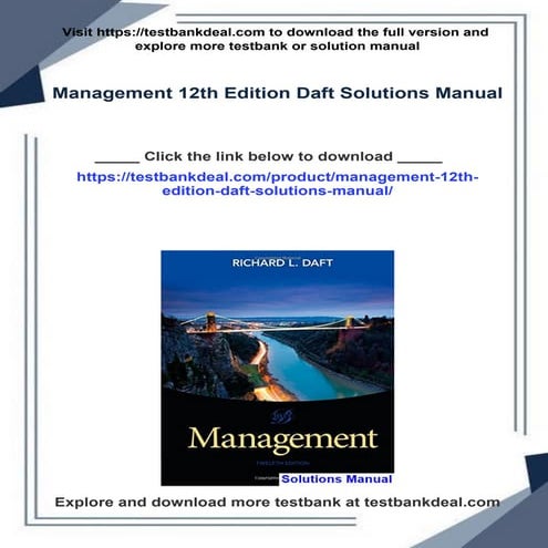 Complete Answer Guide for Management 12th Edition Daft Solutions Manual ...