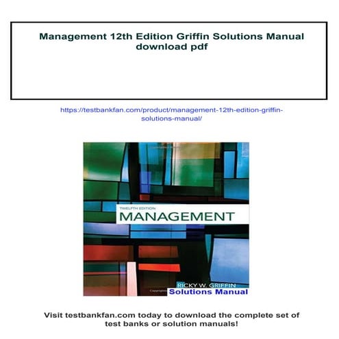 Management 12th Edition Griffin Solutions Manual | PDF