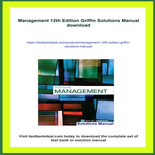 Management 12th Edition Griffin Solutions Manual | PDF