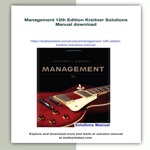 Management 12th Edition Kreitner Solutions Manual | PDF