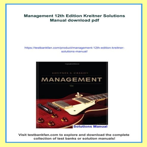 Management 12th Edition Kreitner Solutions Manual | PDF