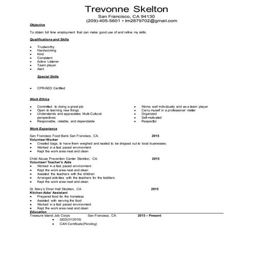Trevonne Skelton Resume | DOCX