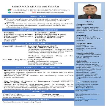 RESUME MUHAMAD KHAIRI | PDF