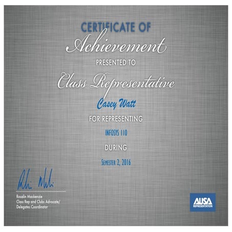 Class Rep Certificate | PDF