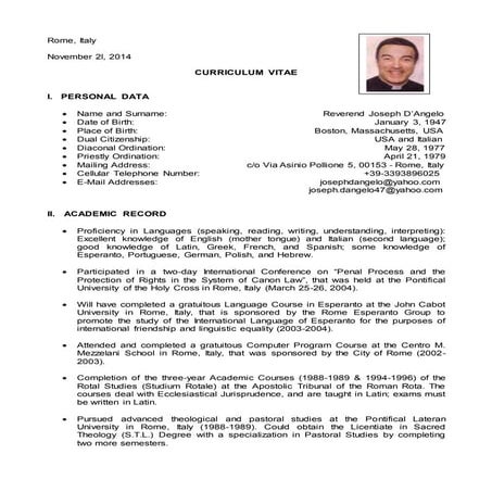 Curriculum Vitae - November 21, 2014 - New Copy | DOCX