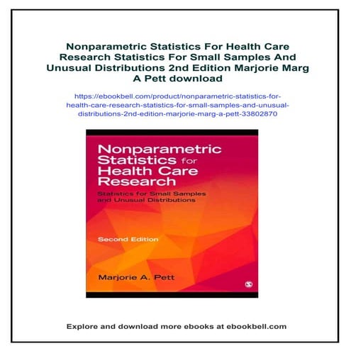 Nonparametric Statistics For Health Care Research Statistics For Small Samples And Unusual ...