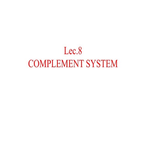 Complement system in human body immunity | PDF