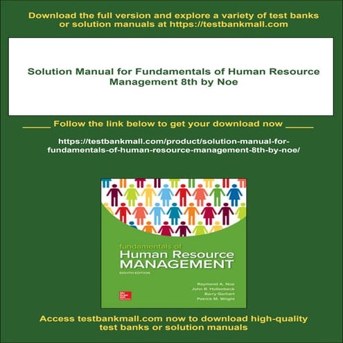 Solution Manual for Fundamentals of Human Resource Management 8th by ...
