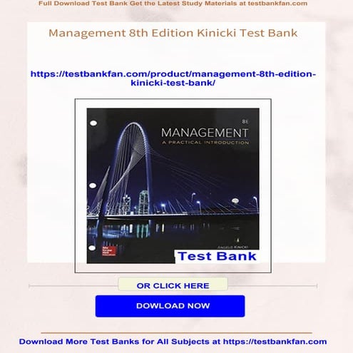 Download full ebook of Management 8th Edition Kinicki Test Bank instant ...