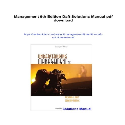 Management 9th Edition Daft Solutions Manual | PDF