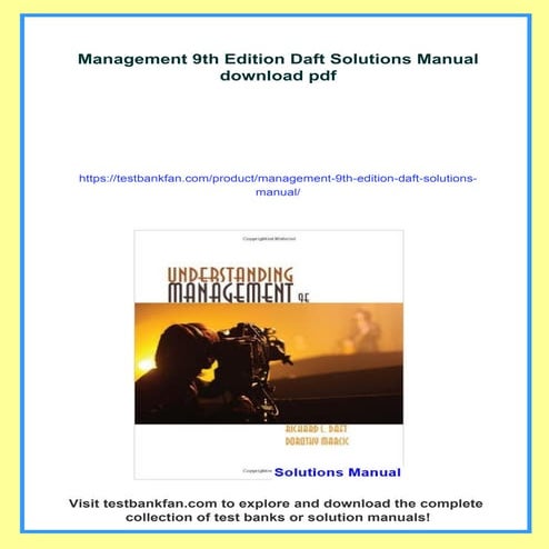 Management 9th Edition Daft Solutions Manual | PDF