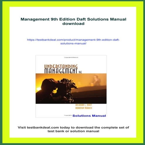 Management 9th Edition Daft Solutions Manual | PDF
