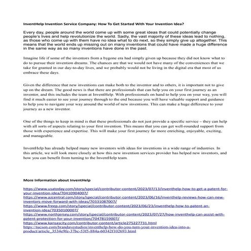 InventHelp Invention Service Company: How To Get Started With Your ...