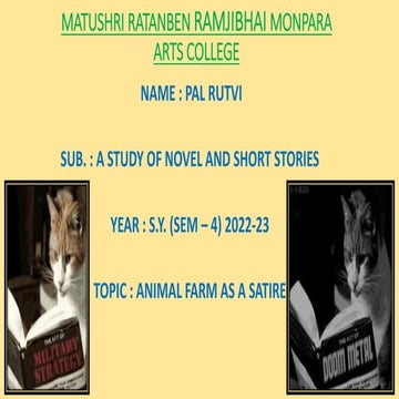 Animal Farm as as satire. | PPTX