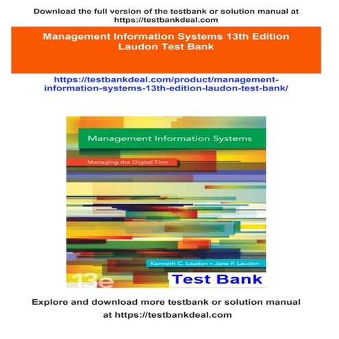 Management Information Systems 13th Edition Laudon Test Bank all ...
