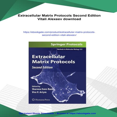 Extracellular Matrix Protocols Second Edition Vitali Alexeev | PDF