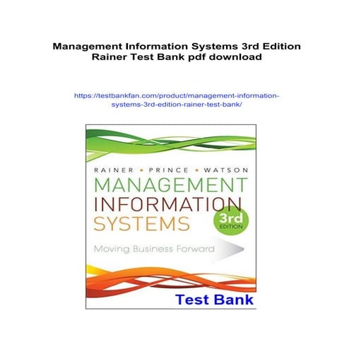 Management Information Systems 3rd Edition Rainer Test Bank | PDF