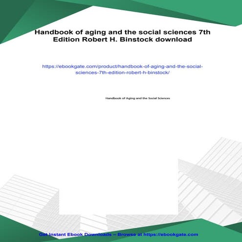Handbook of aging and the social sciences 7th Edition Robert H ...