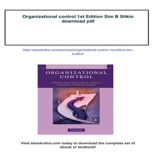 Organizational control 1st Edition Sim B Sitkin | PDF