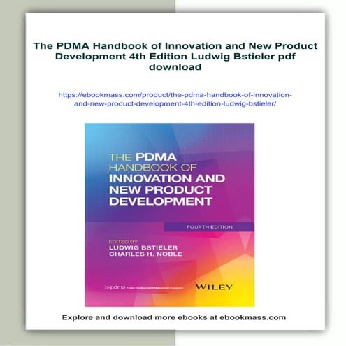 The PDMA Handbook of Innovation and New Product Development 4th Edition Ludwig Bstieler | PDF