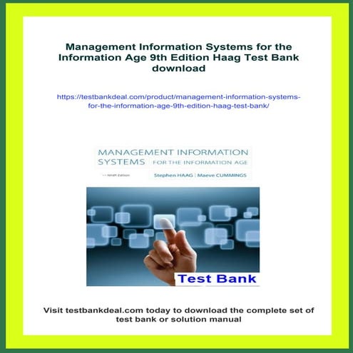 Management Information Systems for the Information Age 9th Edition Haag ...